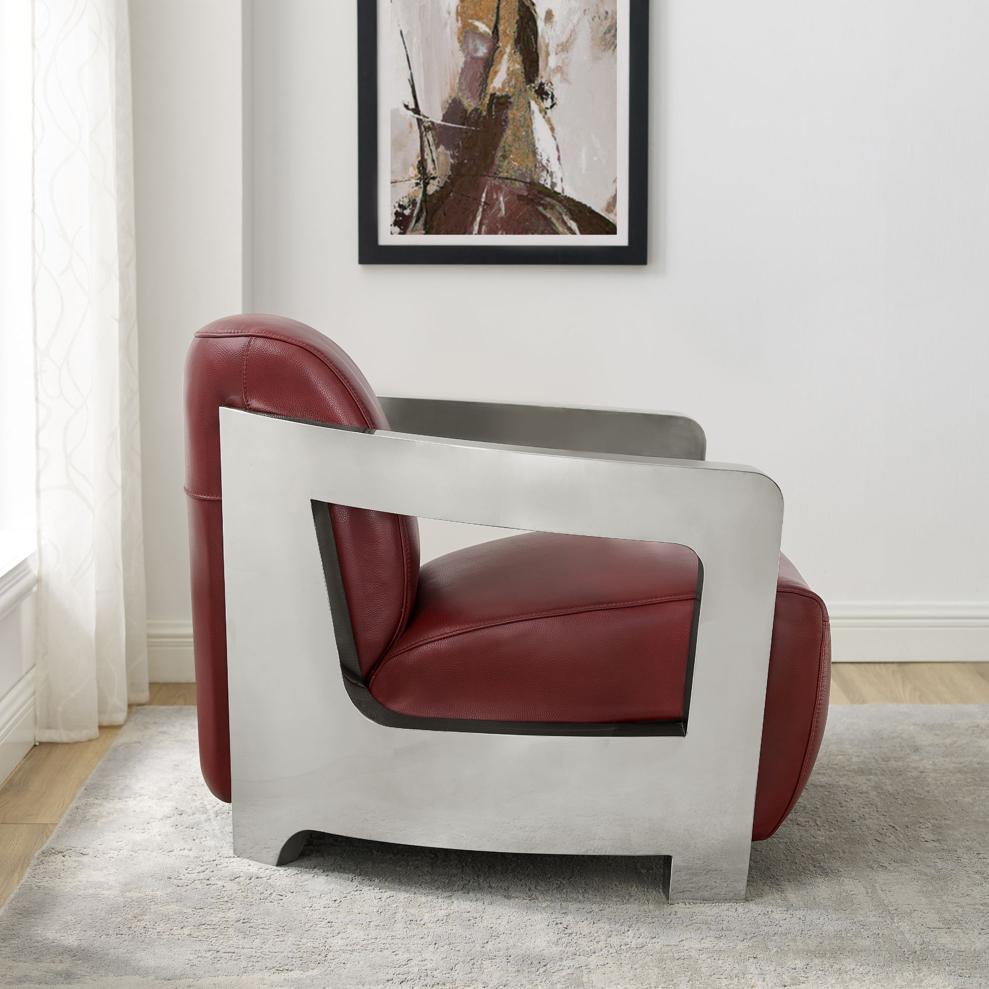 EzReCommerce. Reno Top Grain Leather Chair (Open Box)