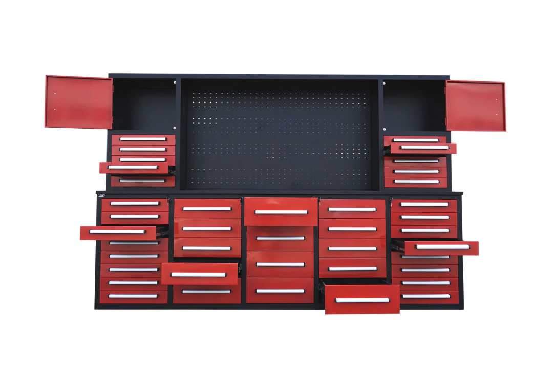 EzReCommerce. Steelman 10' Garage Cabinet Workbench (40 Drawers & 2 ...
