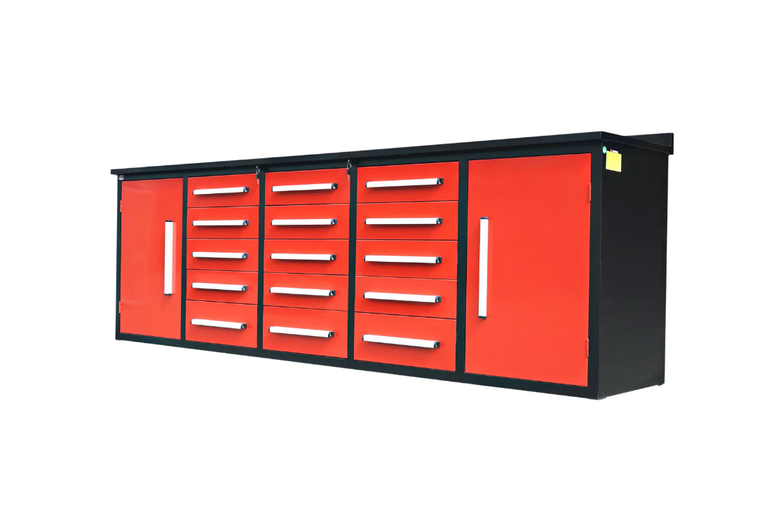 EzReCommerce. Steelman 10' Garage Cabinet Workbench (15 Drawers & 2 ...