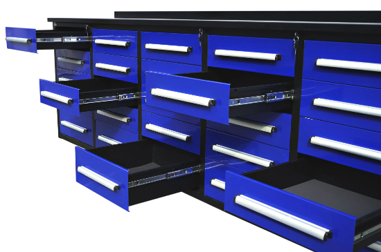 EzReCommerce. Steelman 10' Garage Cabinet Workbench (25 Drawers)