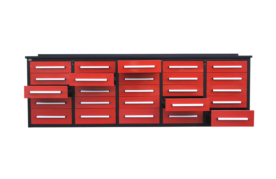 EzReCommerce. Steelman 10' Garage Cabinet Workbench (25 Drawers)