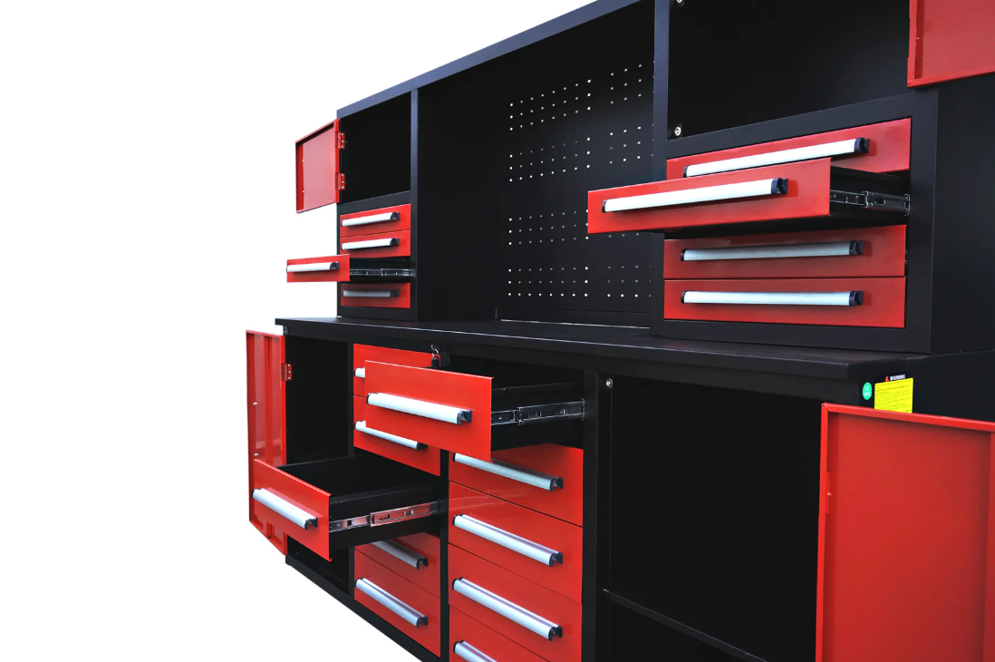 EzReCommerce. Steelman 7' Garage Cabinet Workbench (18 Drawers & 4 ...